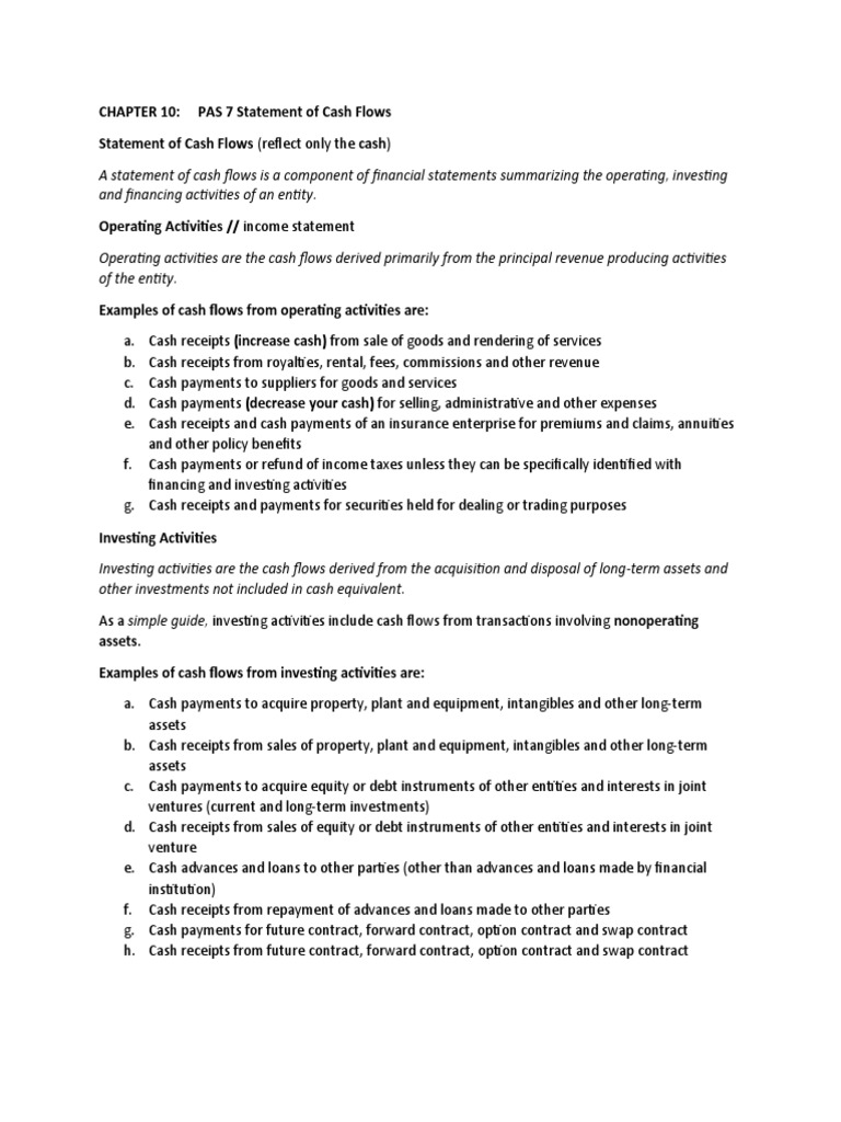 C10 - PAS 7 Statement of Cash Flows | PDF | Expense | Cash Flow Statement