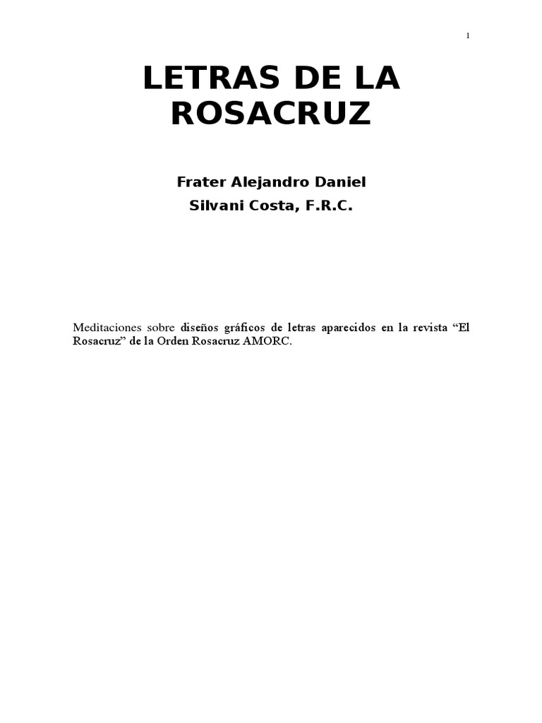 0730 Letras de La Rosa Cruz PDF | PDF | Rosacruces | Alma