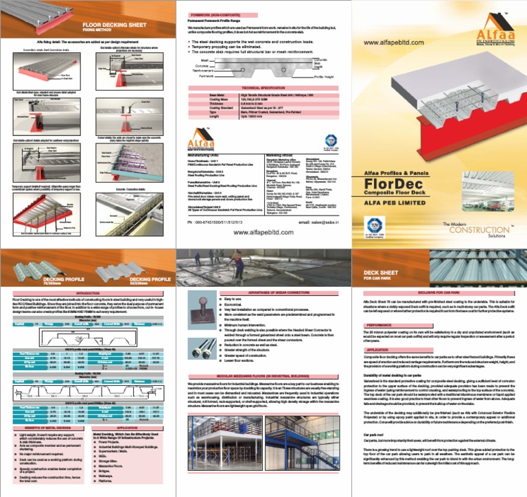Floor Decking Sheet: Fixing Method | PDF | Sheet Metal | Deck (Ship)