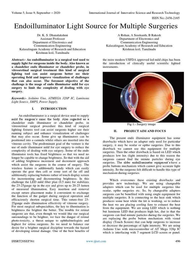 Endoilluminator Light Source For Multiple Surgeries | PDF | Surgery ...