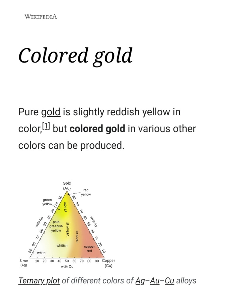 Colored Gold. | PDF | Noble Metals | Native Element Minerals
