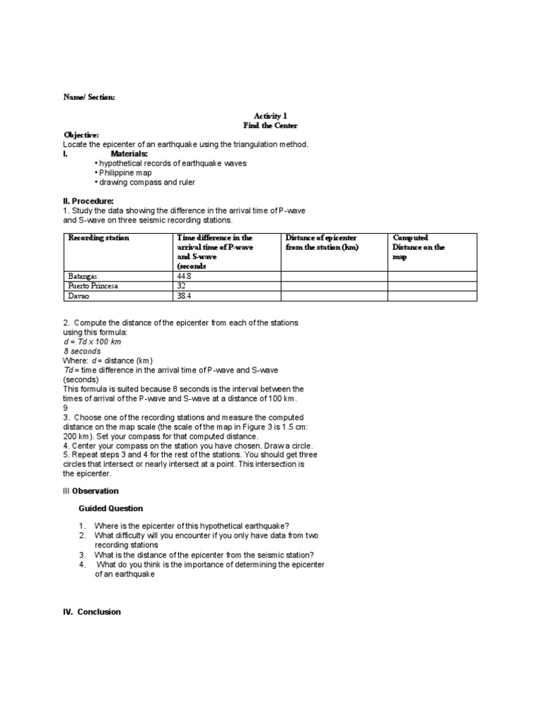 Activity 1 Find The Center | PDF
