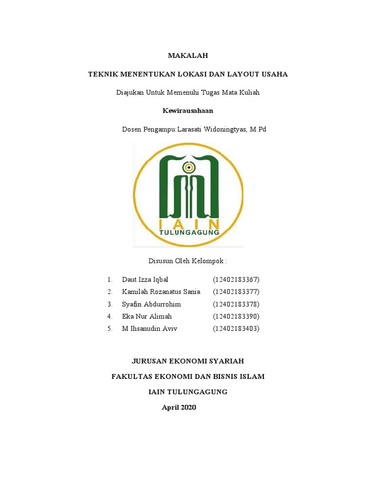 Makalah Teknik Menentukan Lokasi Dan Layout Usaha | PDF | Karier ...