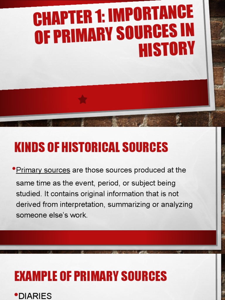 Chapter 1: Importance of Primary Sources in History | Download Free PDF ...