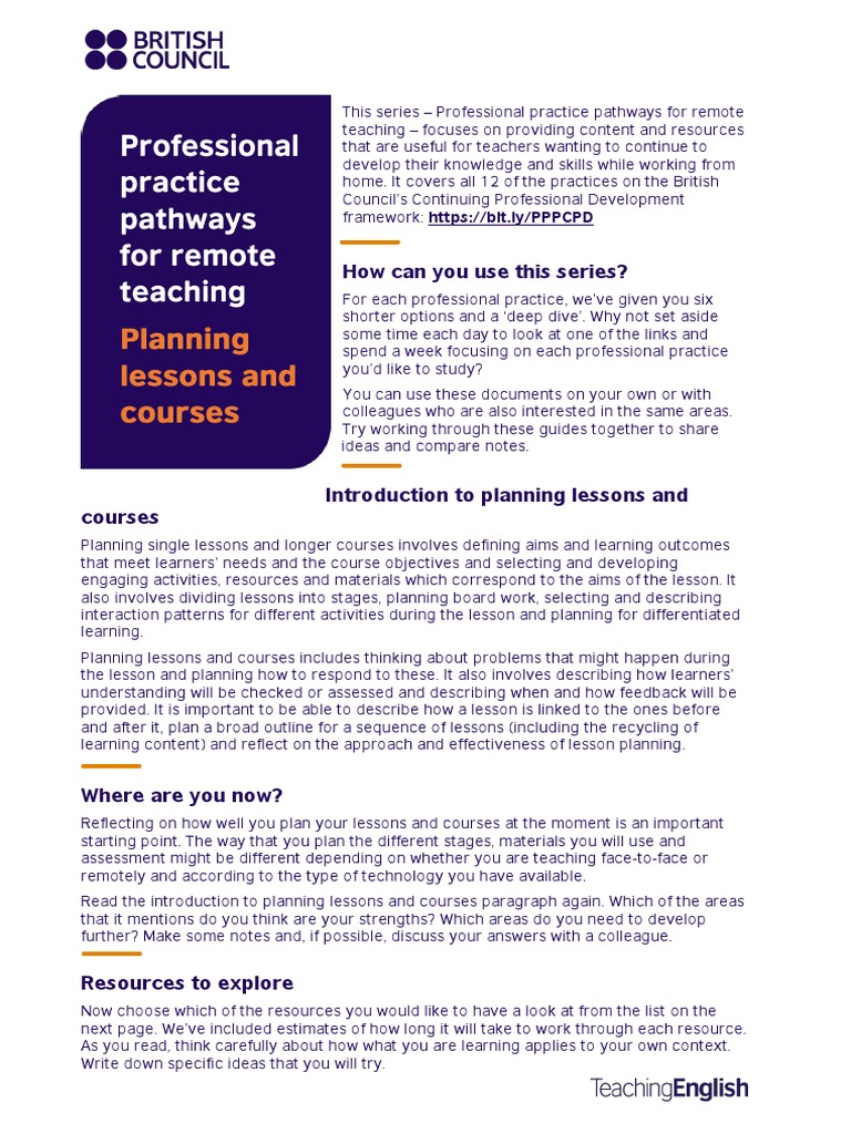 PPP Planning Lessons and Courses - FINAL | PDF | Learning | Teachers