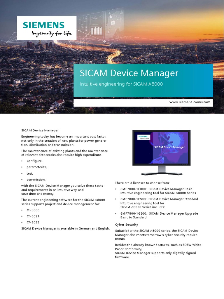 SICAM Device Manager - Profile | PDF | Microsoft Windows | Computer ...