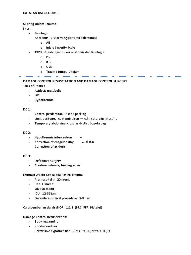 Catatan DSTC Course | PDF | Hematology | Physiology