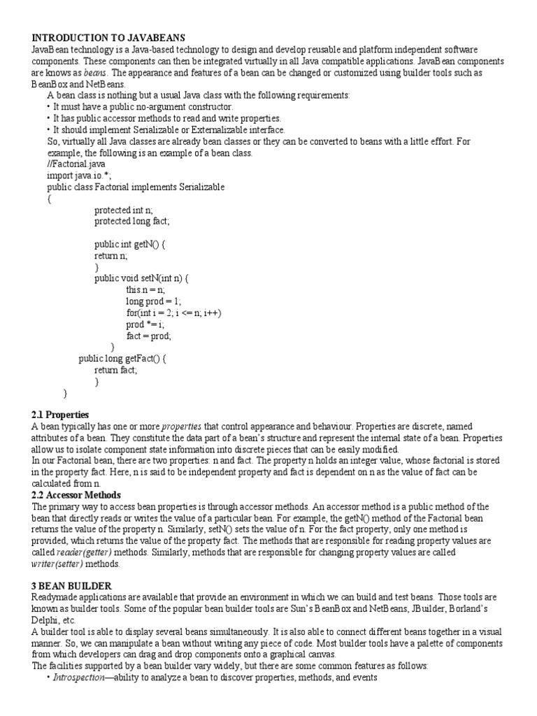 Java Beans 2017 Pdf Enterprise Java Beans Java Server Pages 3550