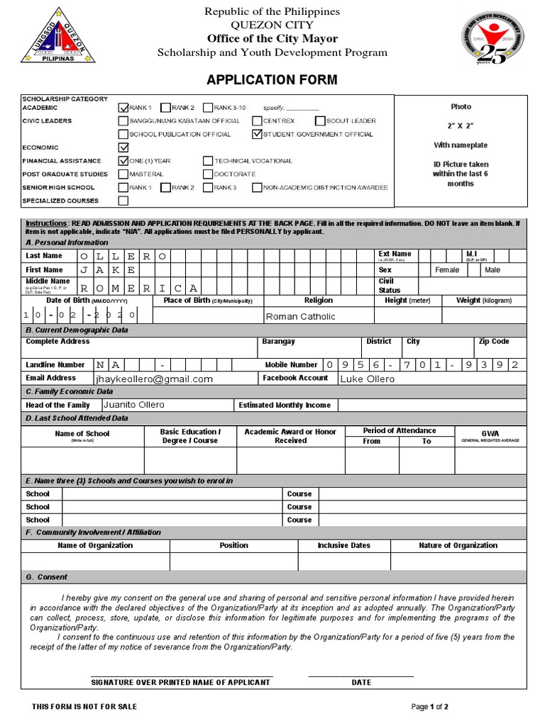 Application Form 2020-2021 | PDF | Graduate School | College