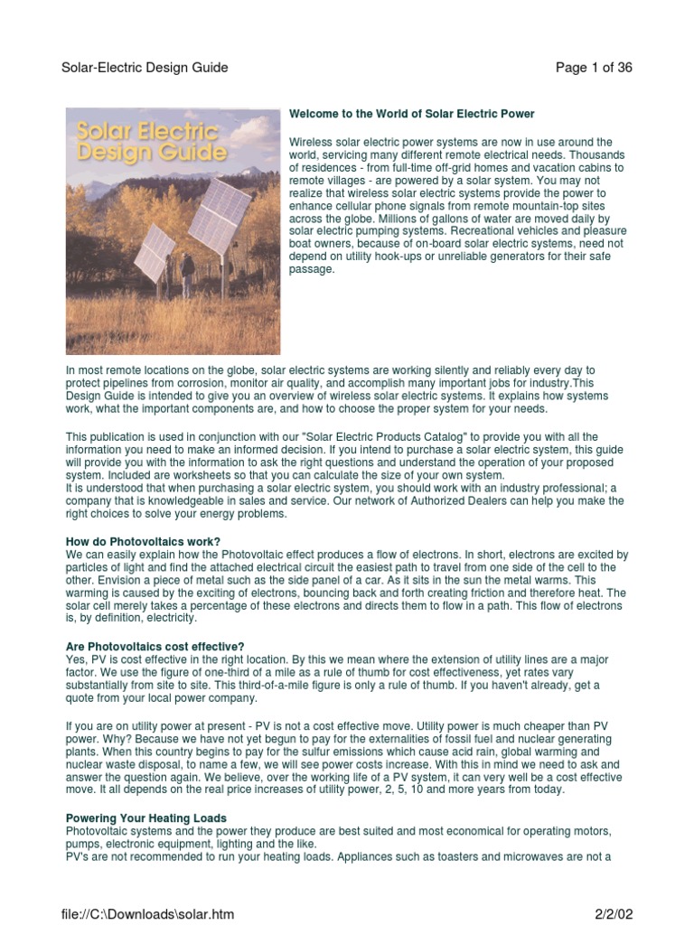 Solar Design Guide | PDF