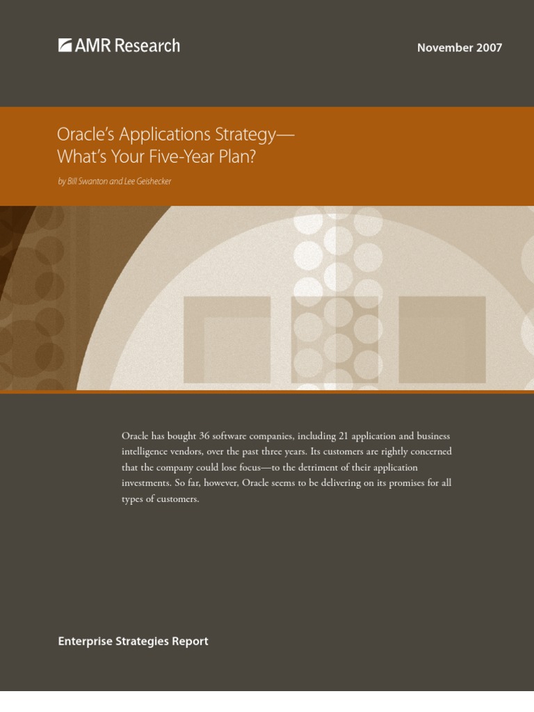 AMR - Oracle APPS Strategy - 5yr | PDF | Business