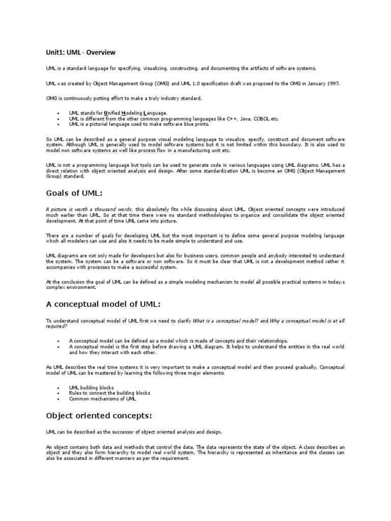 UML Tutorial | PDF | Class (Computer Programming) | Unified Modeling ...