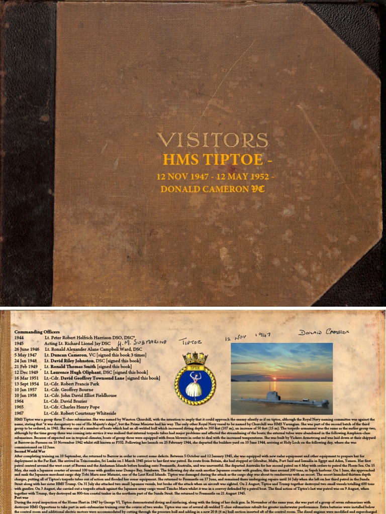 HMS Tiptoe Visitors Book PDF | PDF | Submarines | Shipping