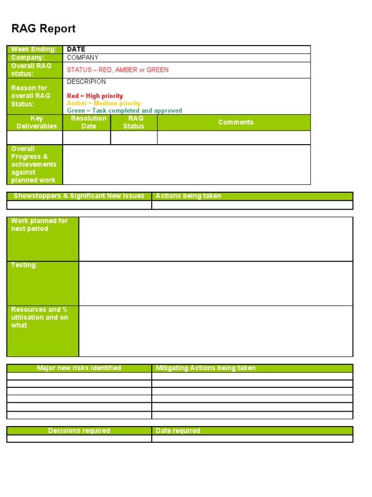 Rag Report Template Date | PDF | Business
