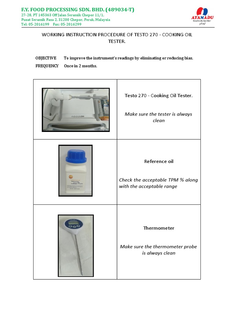 Working Instruction Procedure Testo 270 | PDF | Thermometer | Calibration