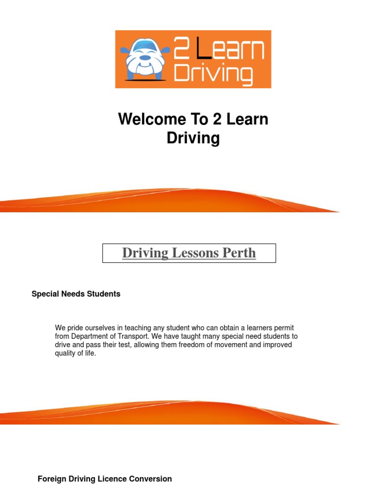 Perth Driving Lessons & License Conversion | PDF