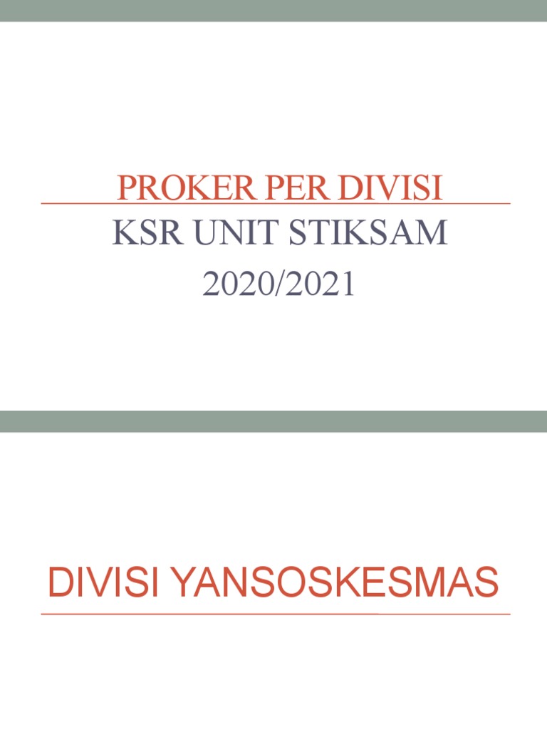 Proker Per Divisi | PDF