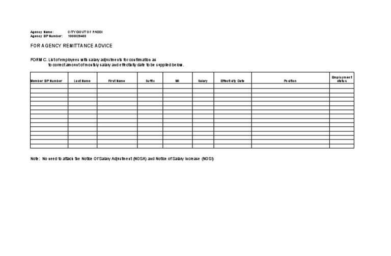 ARA Form C of Gsis | PDF