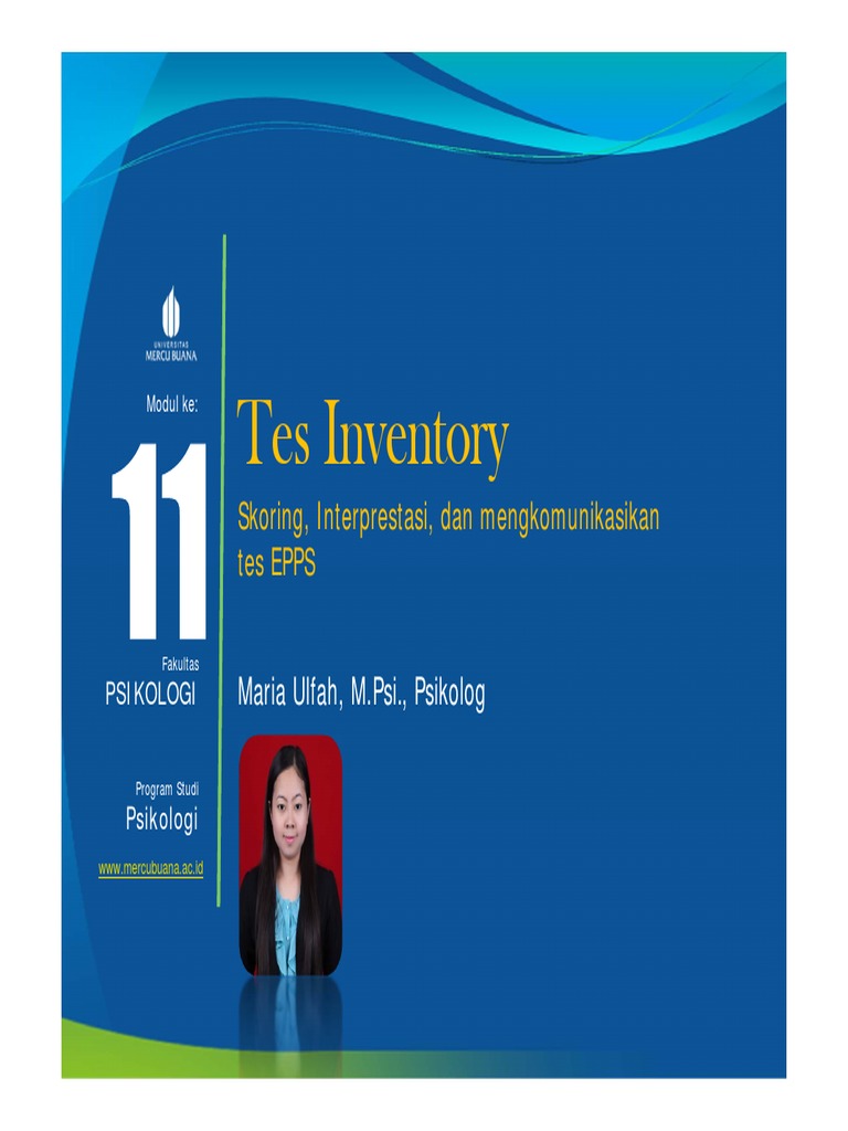 Tes Inventory Skoring Interprestasi Dan Mengkomunikasikan Tes Epps ...