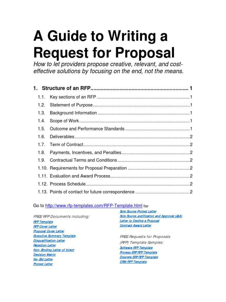 A Guide To Writing A Request For Proposal | PDF | Request For Proposal ...