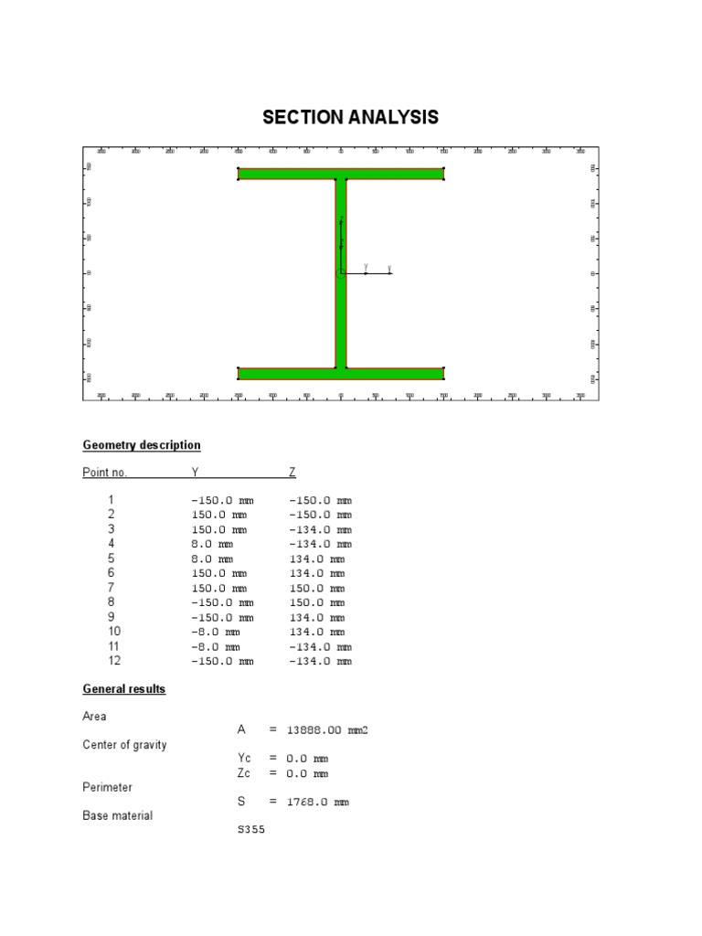 Section Analysis: Geometry Description | PDF | Mechanics | Building ...