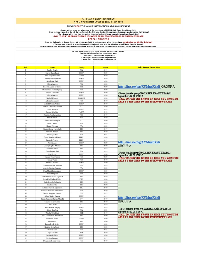 UI MUN Club 2020 Interview Recruitment | PDF