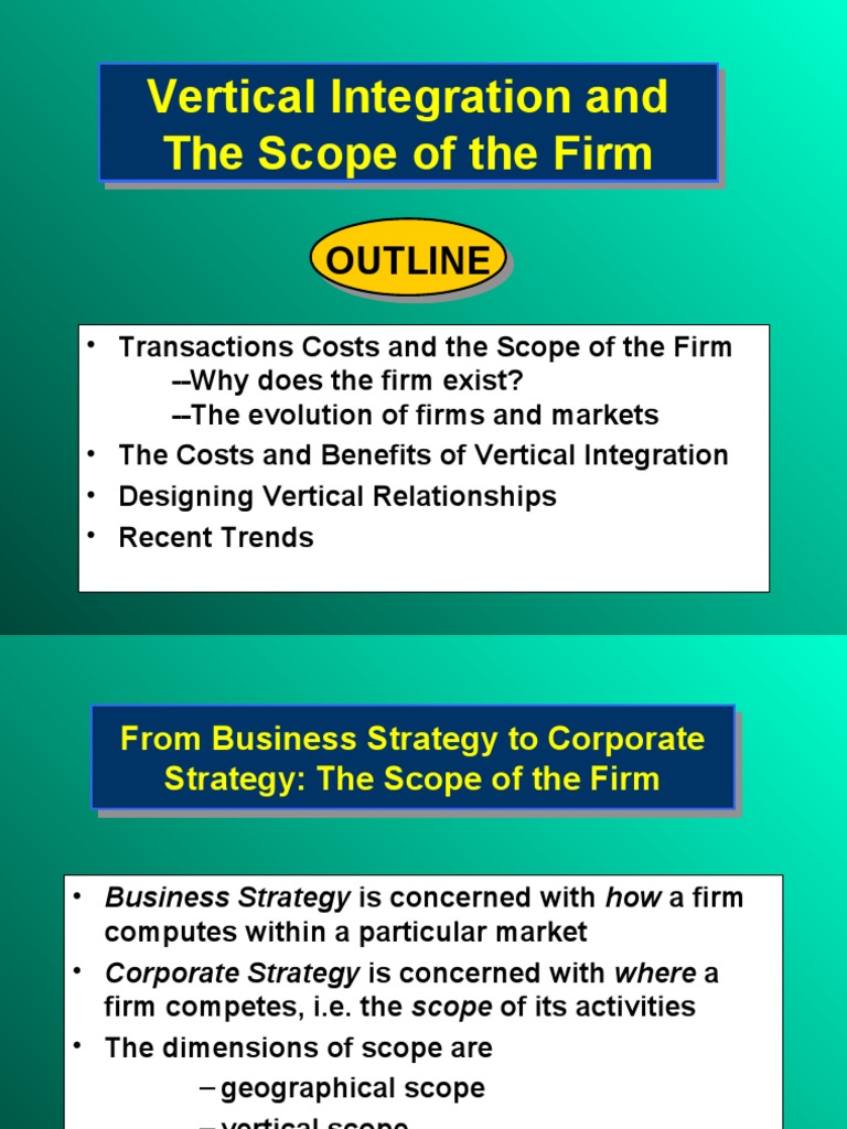 Lecture 7 - Corporate Strategy - Vertical Integration | PDF | Strategic ...