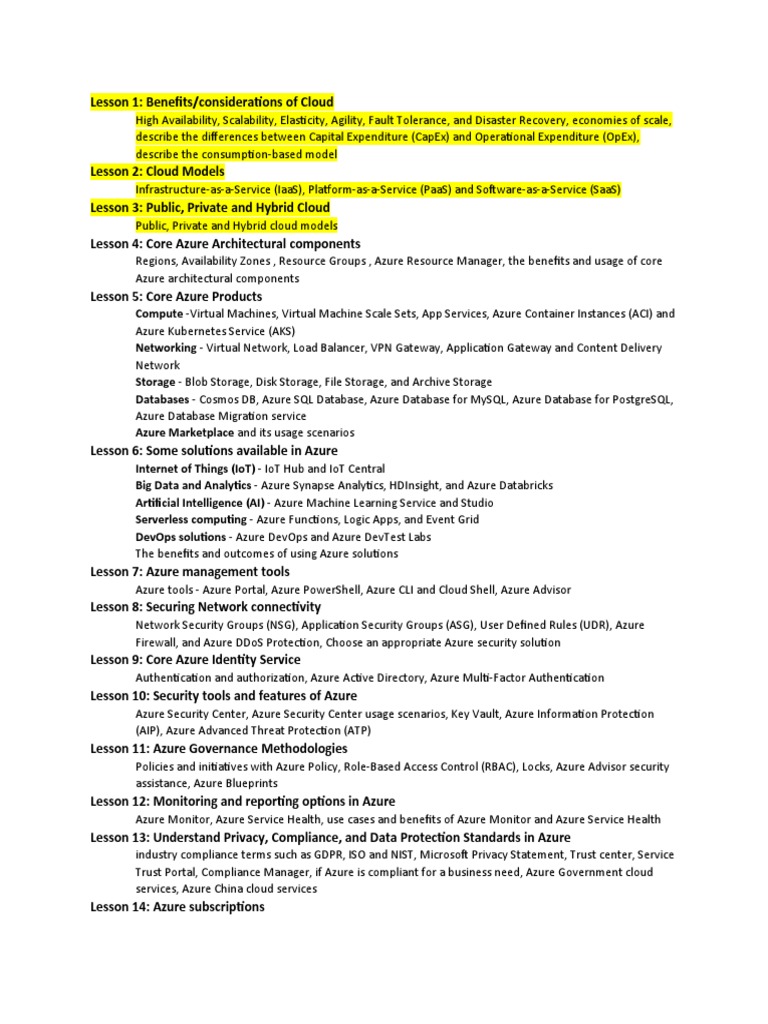 Azure Fundaments - MyNotes | PDF | Microsoft Azure | Cloud Computing