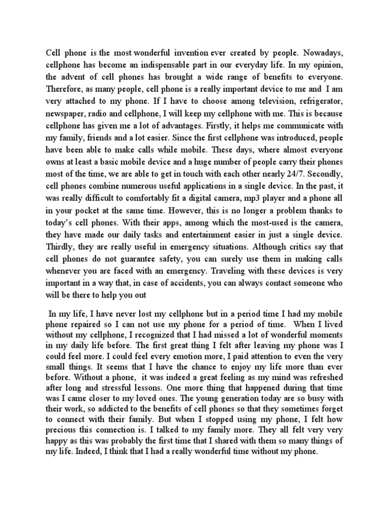 Nowadays Cellphone Has Become An Indispensable Part in Every Day Life ...