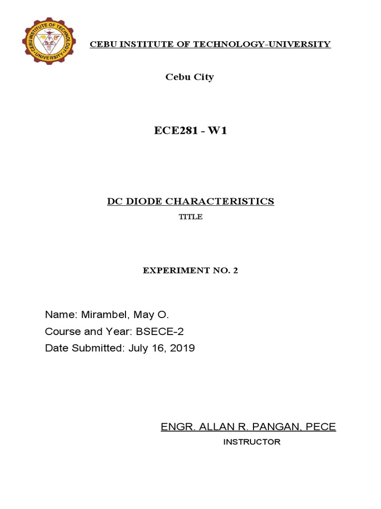 DC Diode Characteristics Experiment | PDF