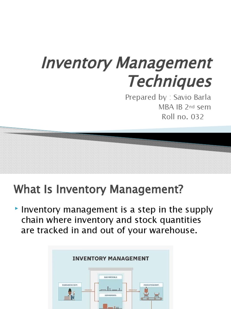 Inventory Management Techniques | PDF | Inventory | Business Process ...