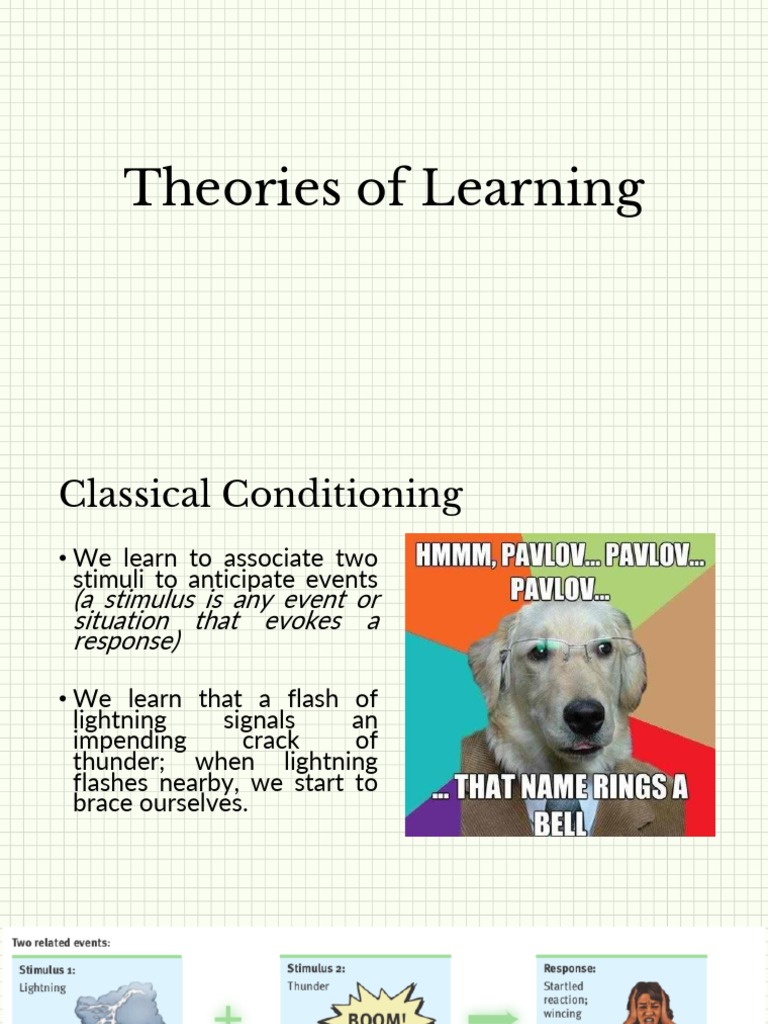 Theories of Learning: Classical Conditioning, Operant Conditioning ...