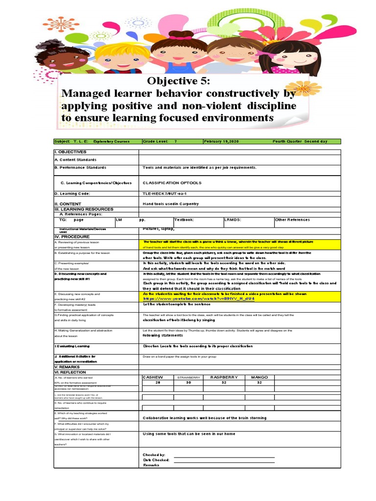 Objective 5: Managed Learner Behavior Constructively by Applying ...