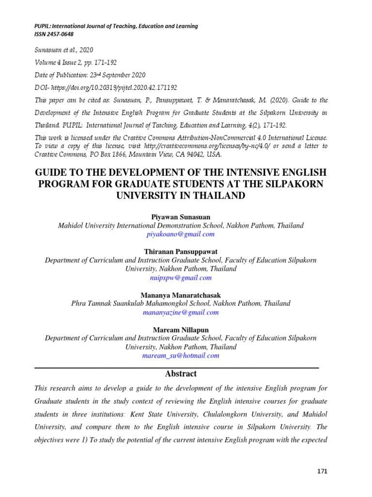 Intensive English Program Guide | PDF | Curriculum | English As A ...