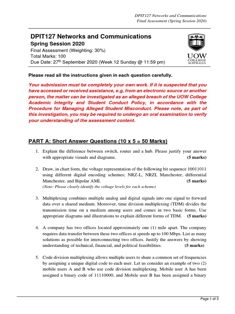 Assignment 1290 | PDF | Computer Network | Osi Model
