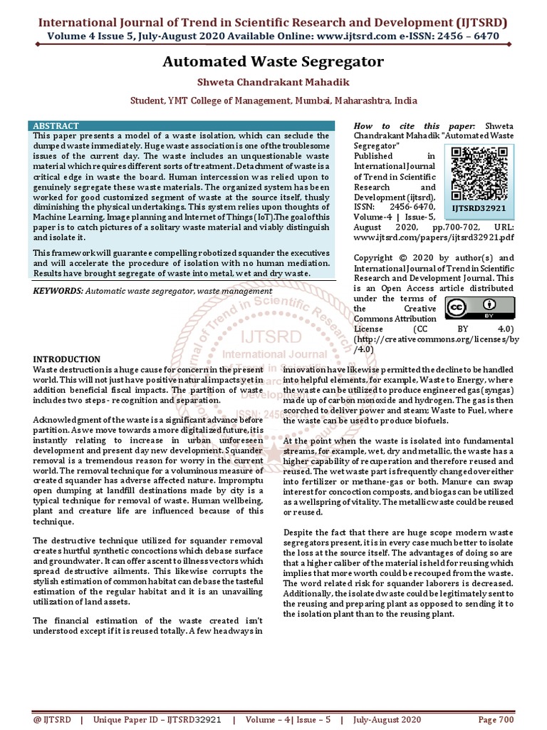 Automated Waste Segregator | PDF | Recycling | Waste