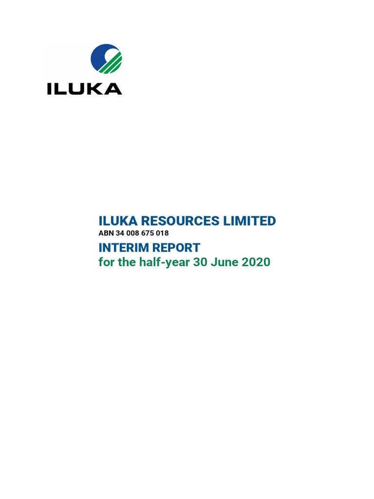 Iluka Resources Limited: Interim Report | PDF | Free Cash Flow | Dividend