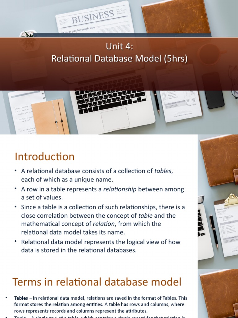 Unit 4: Relational Database Model (5hrs) | Download Free PDF | Relational Database | Relational ...