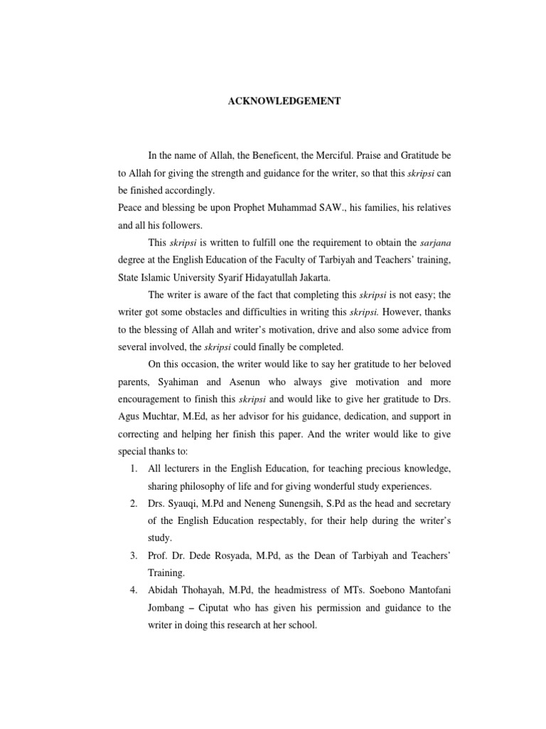 Acknowledgement: ' Training | PDF | Human Communication | Behavior ...