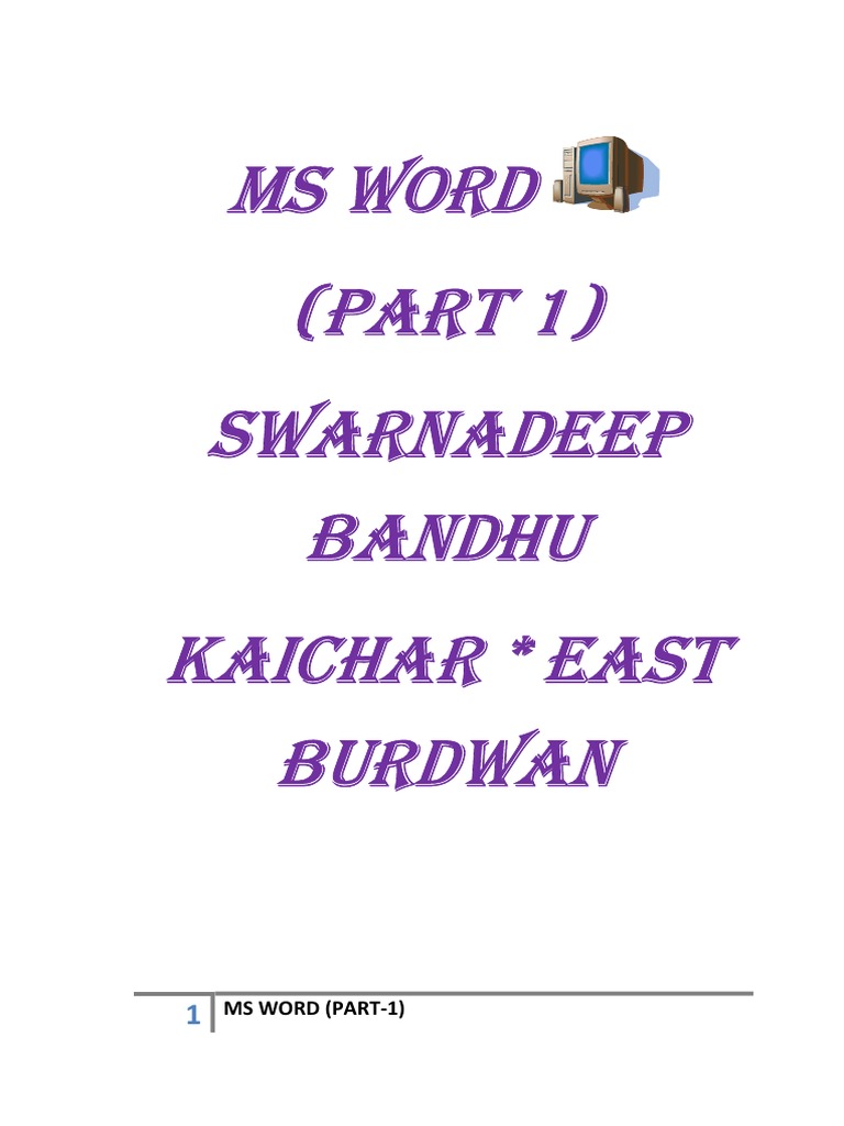 MS Word Part 1 | PDF | Written Communication | Graphic Design