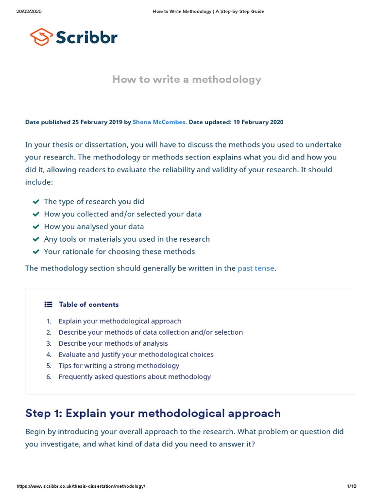 Step-by-Step Guide to Writing Methodology | PDF | Qualitative Research ...