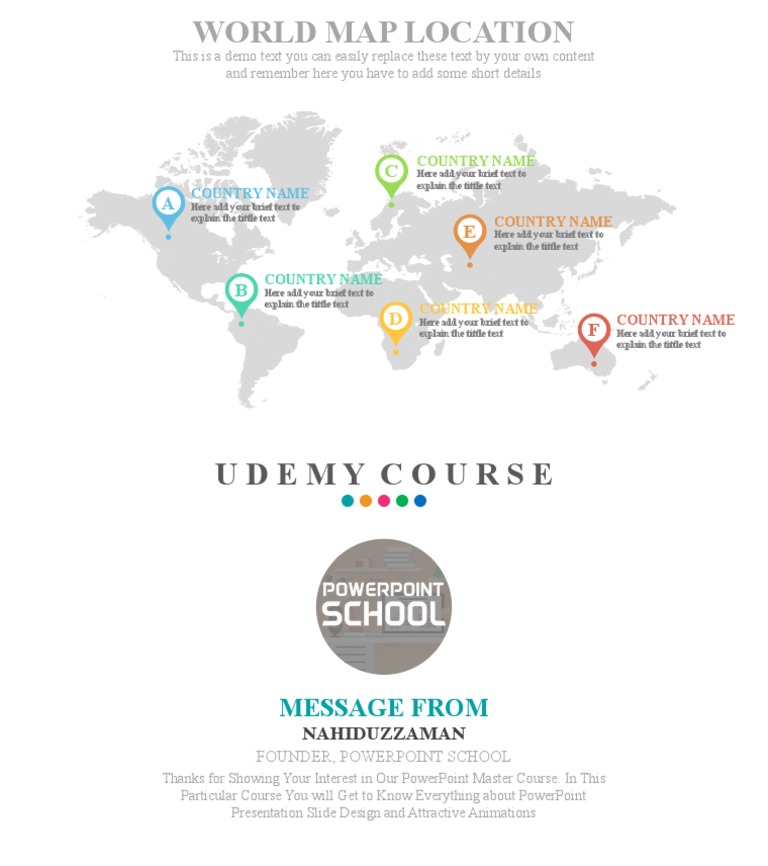 Slide 9 World Map Slide by PowerPoint School | PDF