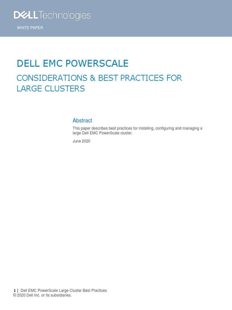 h17300 WP Best Practices Large Isilon Clusters | Download Free PDF | Computer Cluster | Command ...