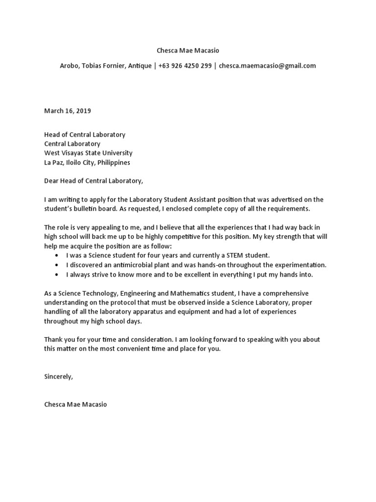 Application Letter | PDF