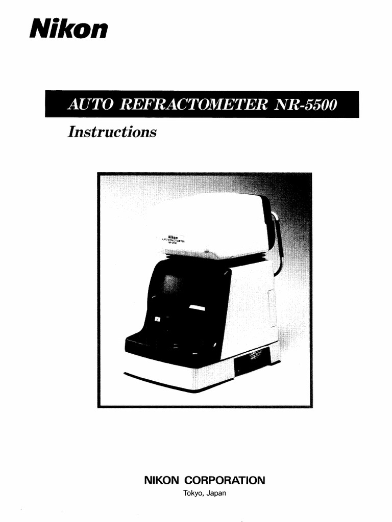 Nikon Autorefractometer 5500 User Manual | PDF