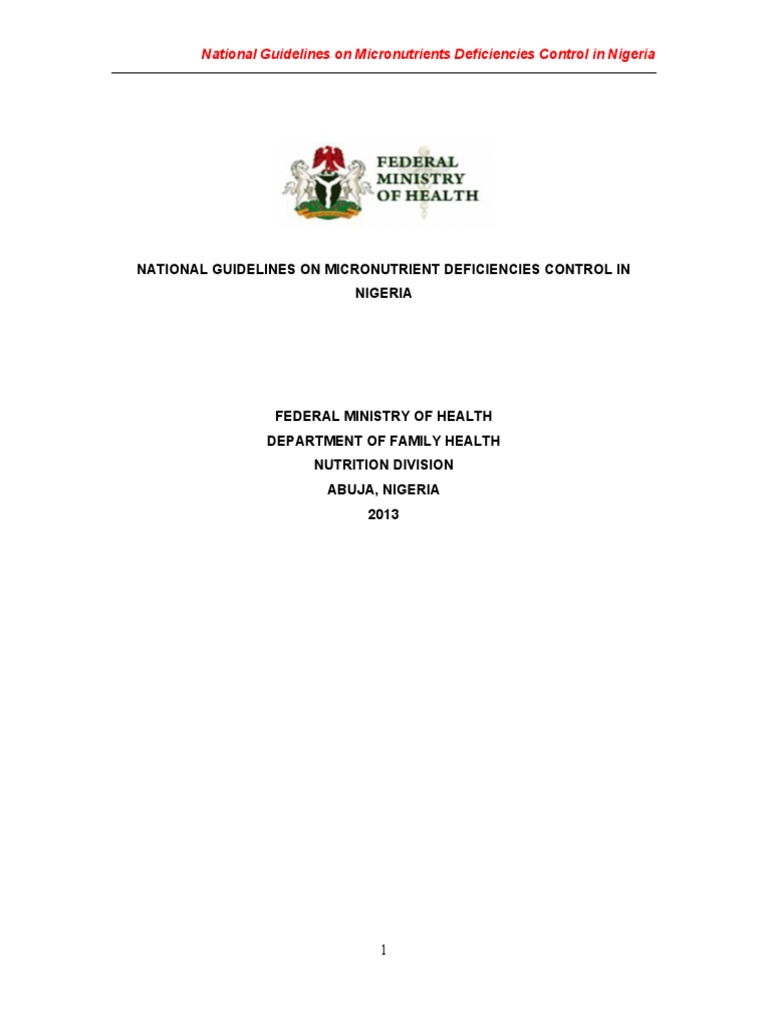 MNDC Guideline | PDF | Micronutrient | Dietary Supplements