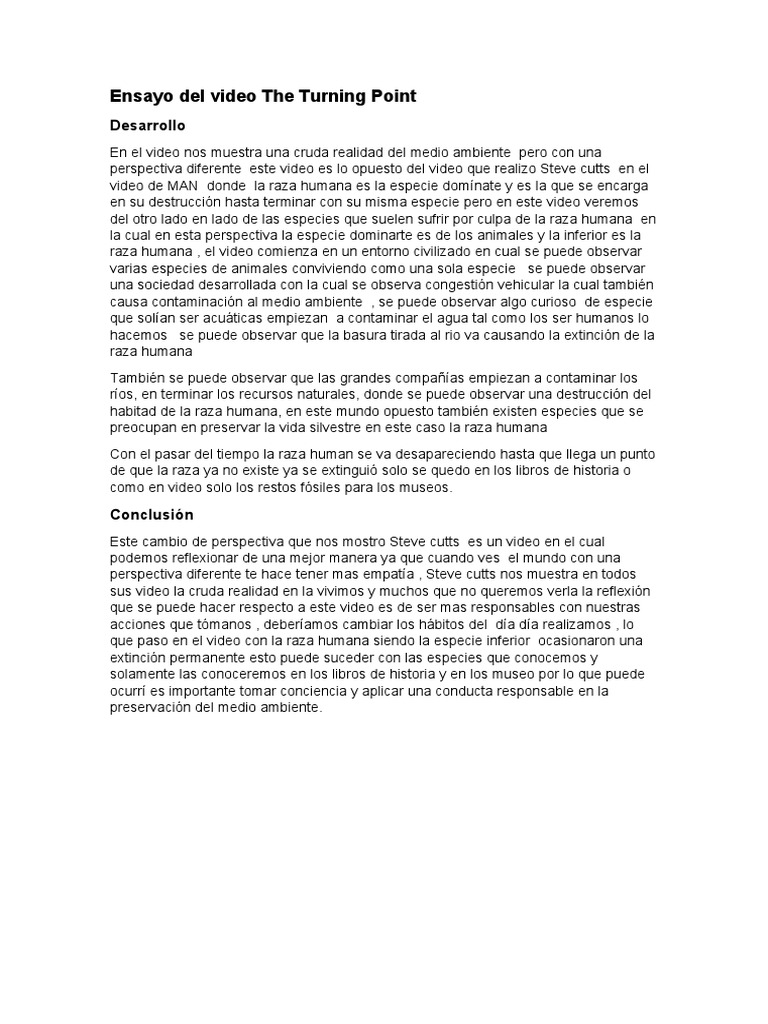 Ensayo Del Video The Turning Point | PDF