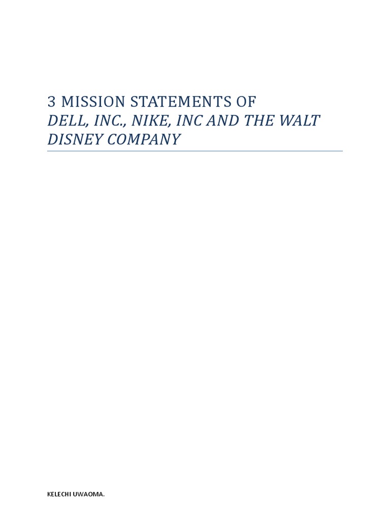 3 Mission Statements of | PDF | The Walt Disney Company | Dell