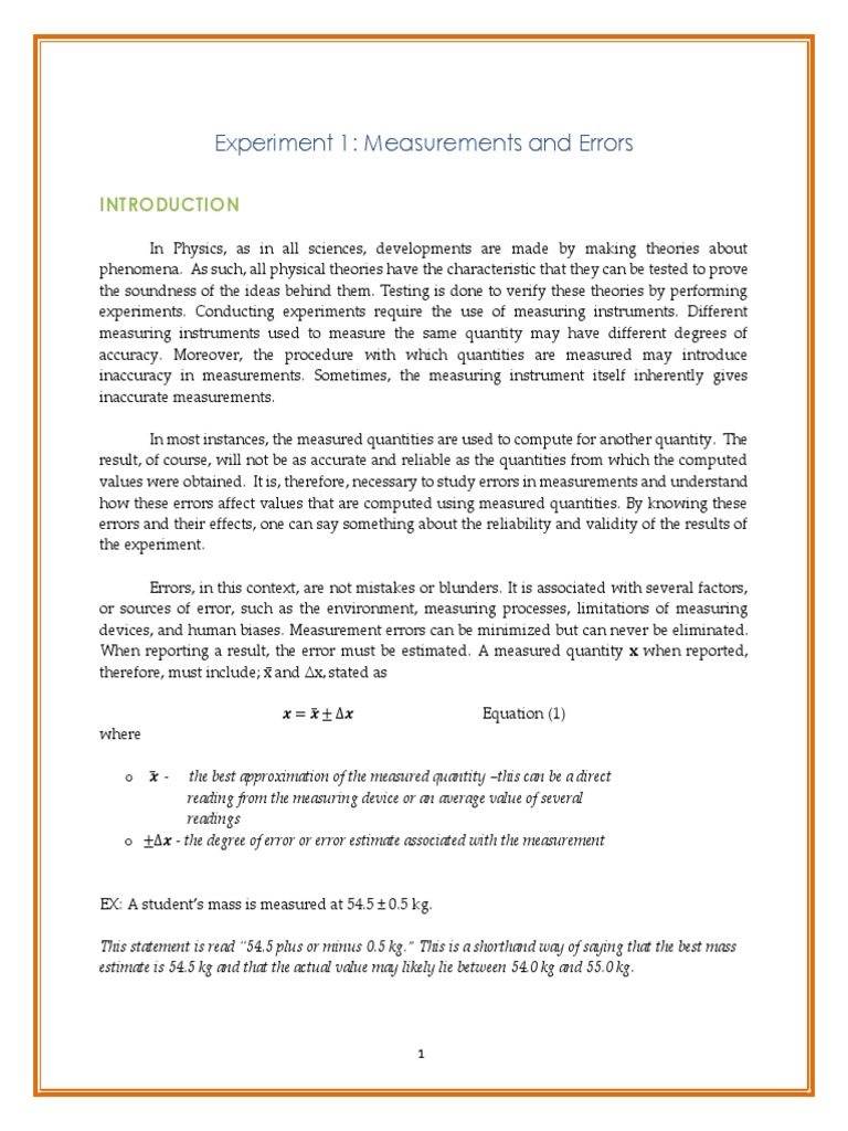 Physics Measurement Errors Guide | PDF | Significant Figures ...