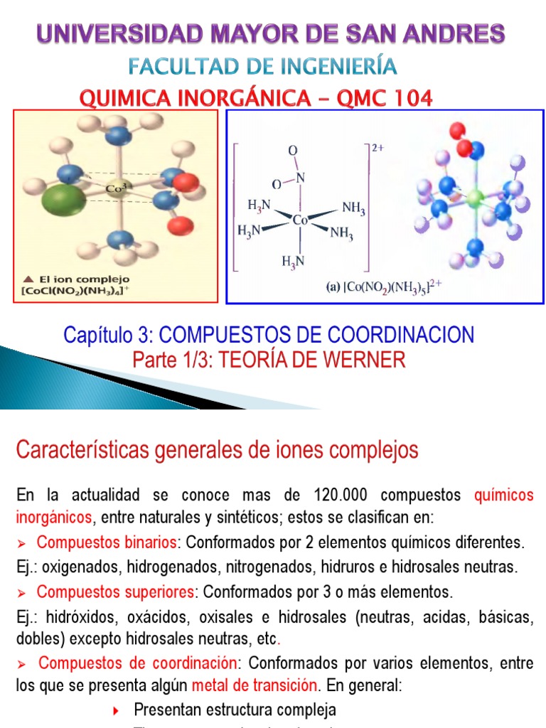 Parte 13. TEORÍA DE WERNER | PDF | Complejo de Coordinación ...